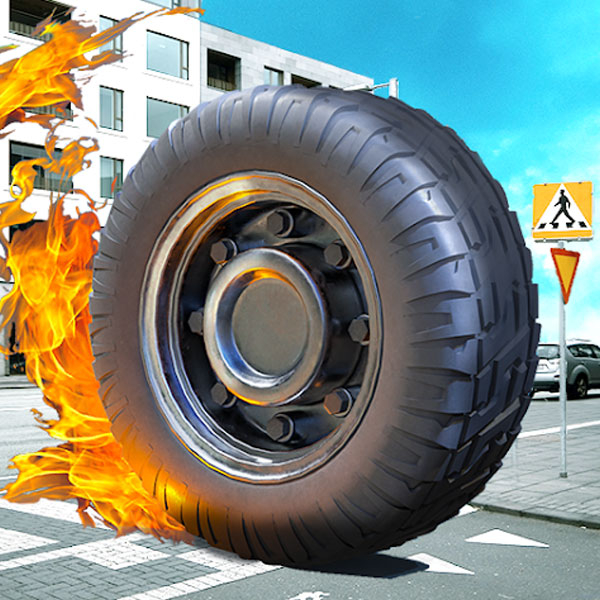 Crazy Tire - Reach the Moon - 1-Click-Games