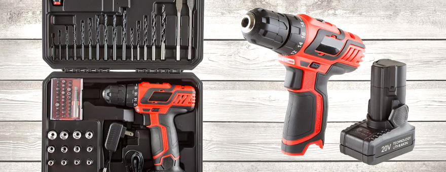 Stalwart 65pc Cordless Drill Set With Bits, Red - BuyTown