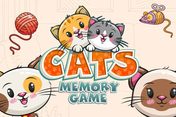 Cats Memory Game - Games 4 Grandma
