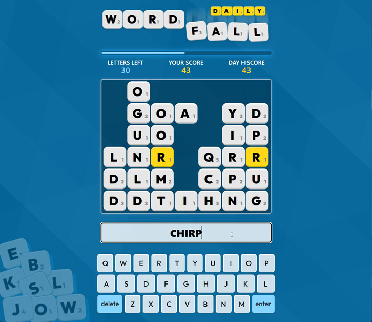 WordFall, where Scrabble meets Tetris Available Now as a Daily Play ...