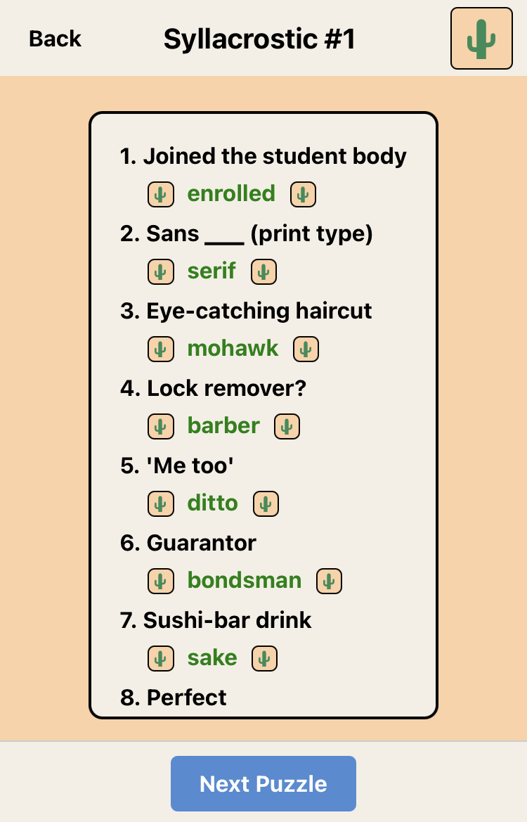 Syllacrostic - WWGDB