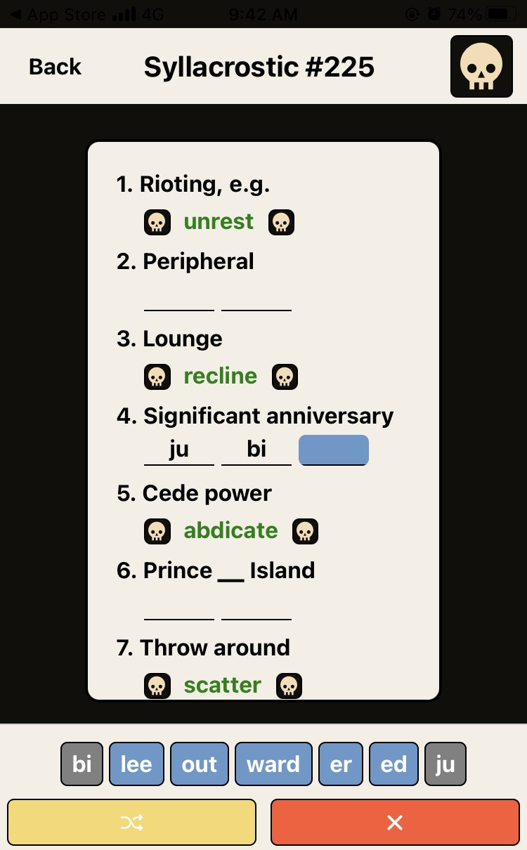 Syllacrostic - WWGDB